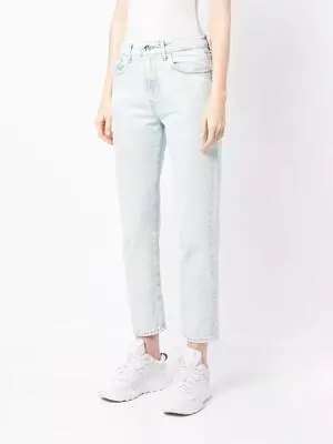 Off-White Cropped Straight-leg Jeans