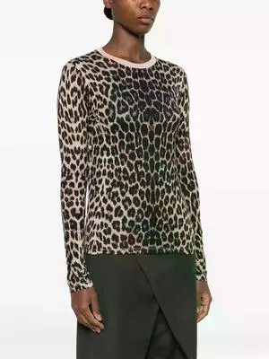 BASERANGE Leopard-print Long-sleeve T-shirt