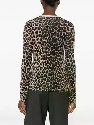 BASERANGE Leopard-print Long-sleeve T-shirt