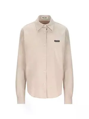Miu Miu Stretch-poplin Shirt - Neutrals