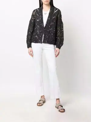 Brunello Cucinelli High-waisted Flared Jeans With Turn-up Hem
