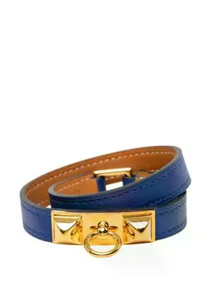 Hermès Swift Leather Double Tour Bracelet - Blue