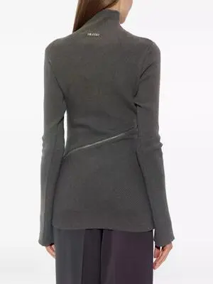 Attico Zip-detail Ribbed Sweater