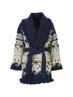 Alanui Fringe-trimmed Jacquard Cardigan