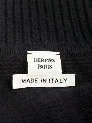 Hermès H Jacquard V-neck Sweater - Black