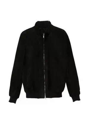 MANDELLI Suede Bomber Jacket - Black