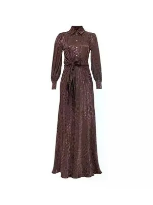 NISSA Leopard-print Viscose-blend Dress