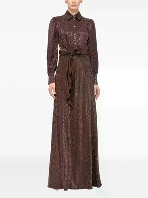 NISSA Leopard-print Viscose-blend Dress
