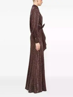 NISSA Leopard-print Viscose-blend Dress