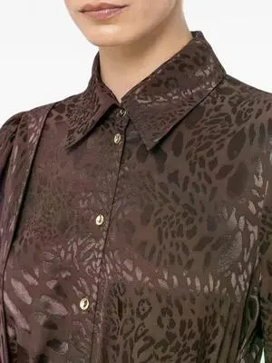 NISSA Leopard-print Viscose-blend Dress