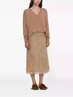 ERMANNO FIRENZE Lace-panelled Tie-fastening Sweater
