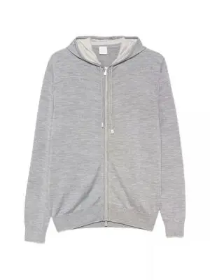 ELEVENTY Eleventy Zip-Up Hoodie With Drawstring Hood And Ribbed Detailing