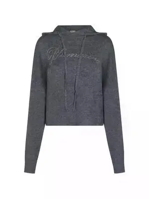 Blumarine Crystal-embellished Drawstring Hoodie