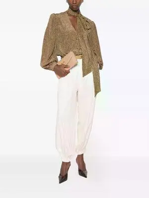 Valentino Garavani Leopard Print Pussy-bow Blouse