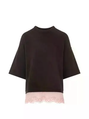 Pinko Lace-trim Layered-effect T-shirt