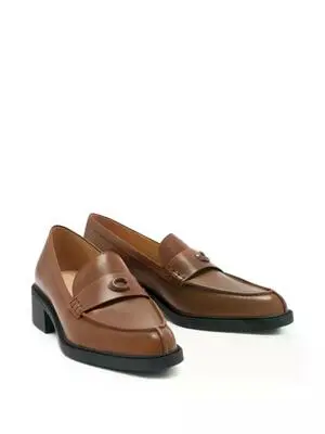 COACH Logo-plaque Leather Loafers