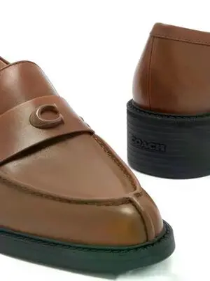 COACH Logo-plaque Leather Loafers