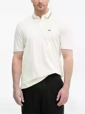 Armani Exchange Logo-embroidered Polo Shirt - Neutrals