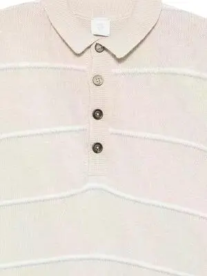 Eleventy Striped Knitted Polo Shirt