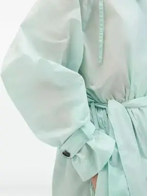 Another Tomorrow Belted Hooded Trench Coat
