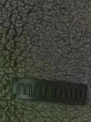 Miu Miu Teddy Texture Logo Patch Mini Skirt