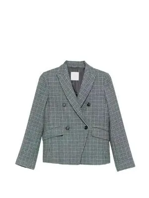 Eleventy Houndstooth Double-breasted Blazer - Blue