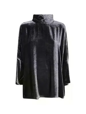 GENTRYPORTOFINO Velvet-effect High-neck Top