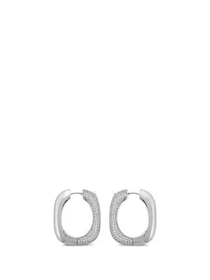 Michael Kors Pavé Square Hoop Earrings - Silver