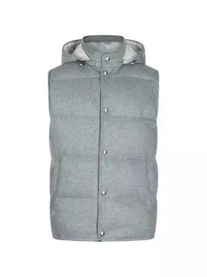 Eleventy Hooded Padded Gilet - Grey