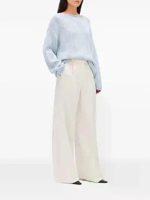 Another Tomorrow Draped Knit Sweater - Blue