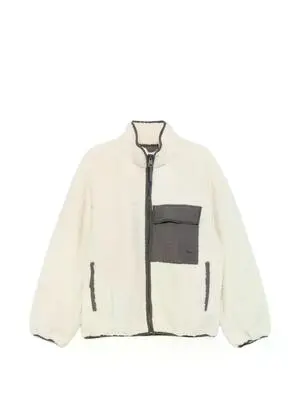 Maison Kitsuné Fleece-texture Panelled Jacket - Neutrals