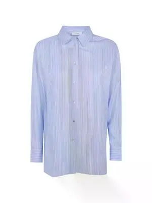 JCSOPHIE Vertical-stripe Cotton Shirt - Blue