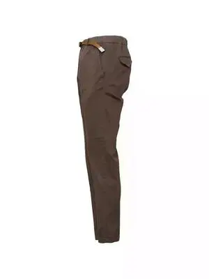 WHITE SAND Belted Gabardine Trousers