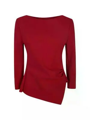 Chiara Boni La Petite Robe Asymmetrical Gathered Top - Red