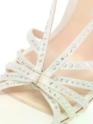 STUART WEITZMAN Crystal-embellished Satin Sandals