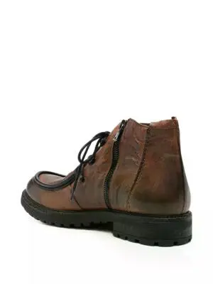 LEQARANT Lace-up Leather Ankle Boots