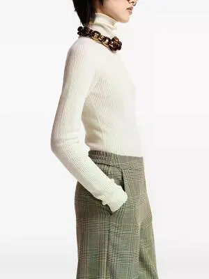 Essentiel Antwerp Checked Wide-leg Trousers - Neutrals