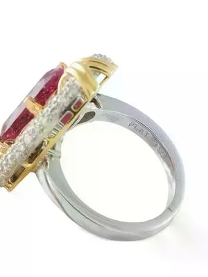 LB EXCLUSIVE Rubellite And Diamond Halo Ring