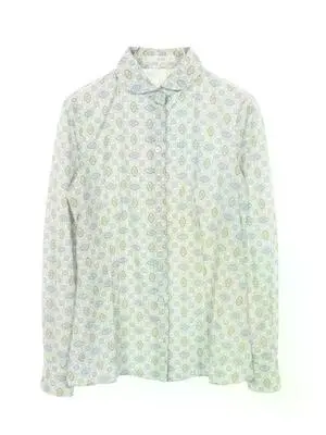Prada Geometric Print Round Collar Shirt