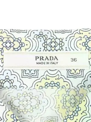 Prada Geometric Print Round Collar Shirt