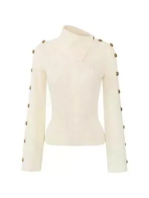 Elisabetta Franchi Knit Pullover With Jewel Buttons