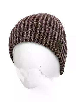 AAPE BY *A BATHING APE Ribbed-knit Logo-patch Beanie Hat - Brown