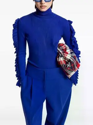 Essentiel Antwerp Ruffle-trimmed Ribbed Sweater