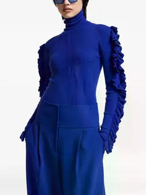 Essentiel Antwerp Ruffle-trimmed Ribbed Sweater