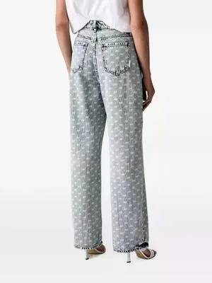 Armani Exchange Monogram-print Acid Wash Jeans