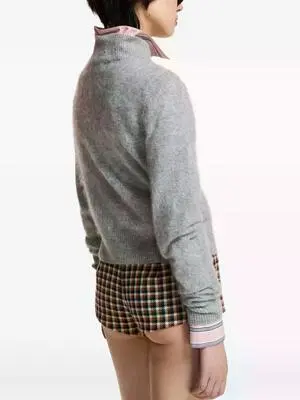 Essentiel Antwerp Stand-up Collar Ribbed-trim Sweater