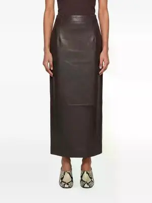 Loulou De Saison Leather Pencil Maxi Skirt