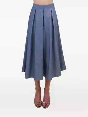 Azeeza Sheridan Pleated Midi Skirt - Blue