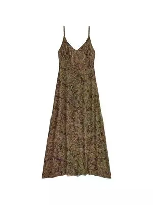 Ralph Lauren Paisley Print Silk Maxi Dress