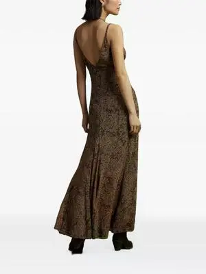 Ralph Lauren Paisley Print Silk Maxi Dress